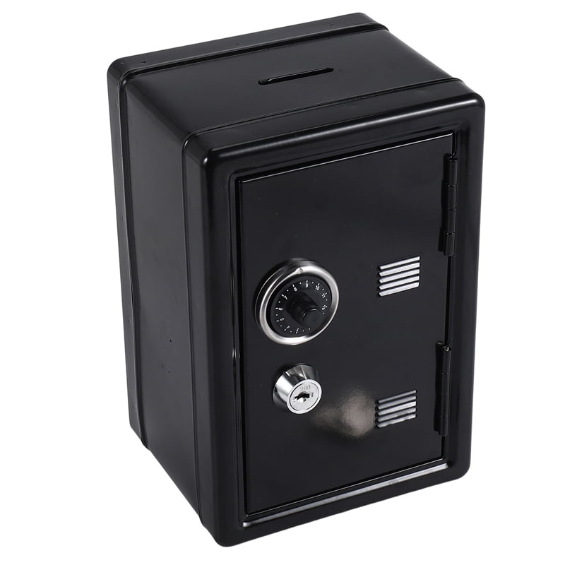 Safe Box Organizer Iron Desk Decorative Box Piggy Bank Metal Mini ...