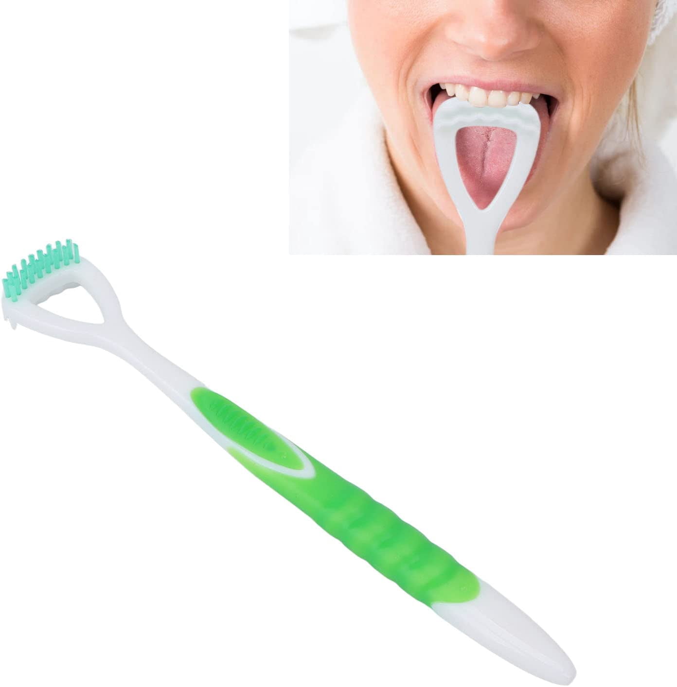Safe Breath Tongue Cleaner, Long Handle Tongue Cleaning Brush, Silicone ...