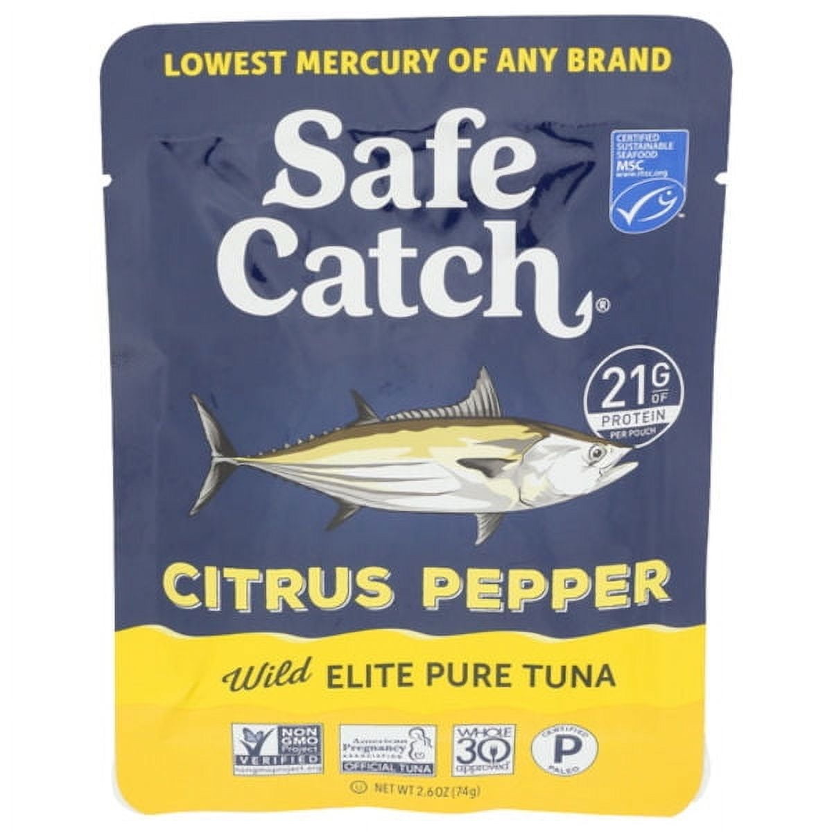 Safe Catch Citrus Pepper Elite Wild Tuna Single Pouch 2.6 oz Package ...