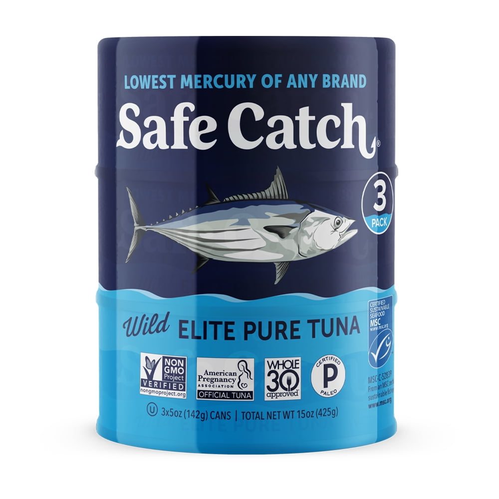 Safe Catch Wild Elite Pure Tuna, 3 Pack, 5 oz Cans – Lowest Mercury ...