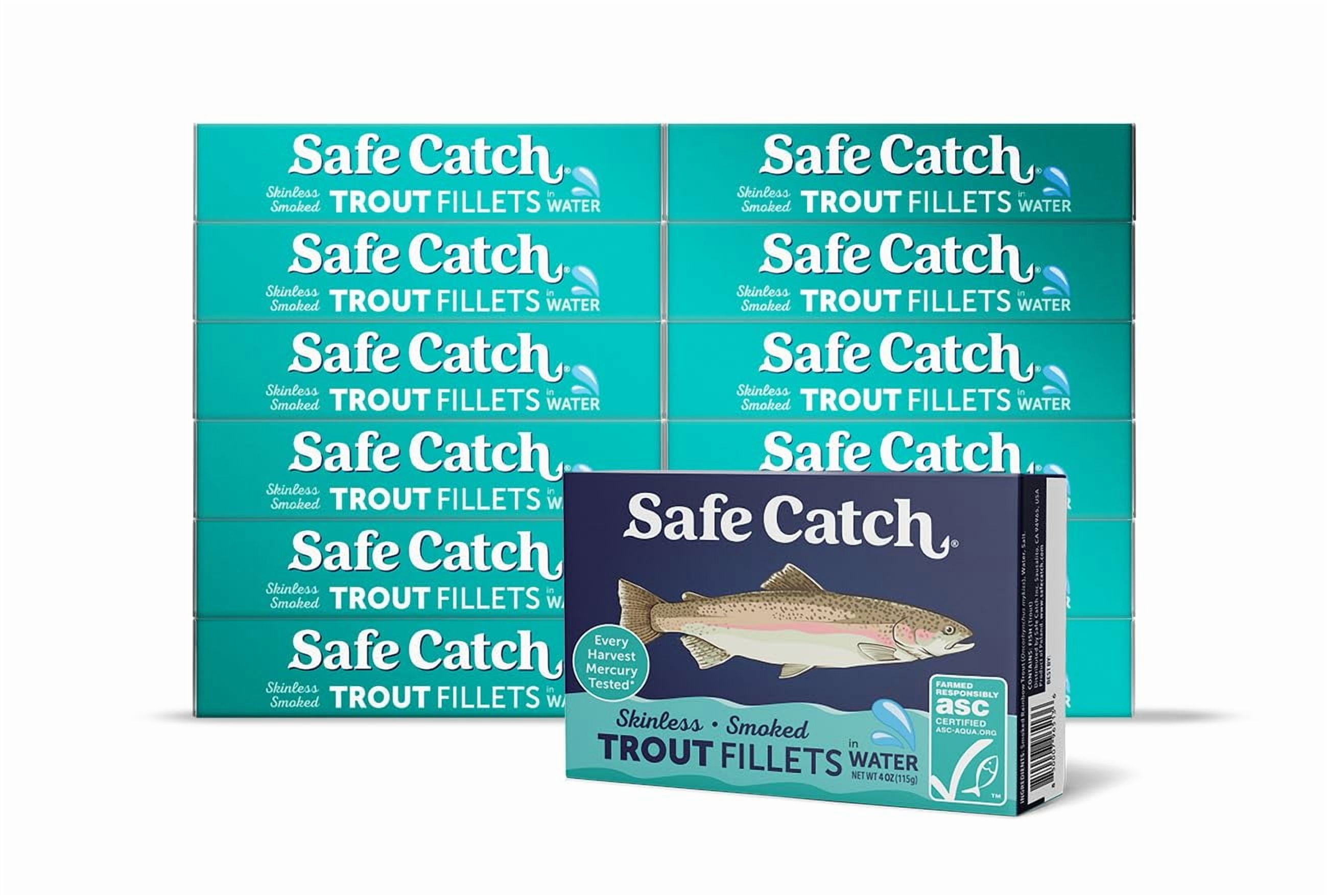 Safe Catch Smoked Rainbow Trout Fillets in Water, Skinless and Boneless ...