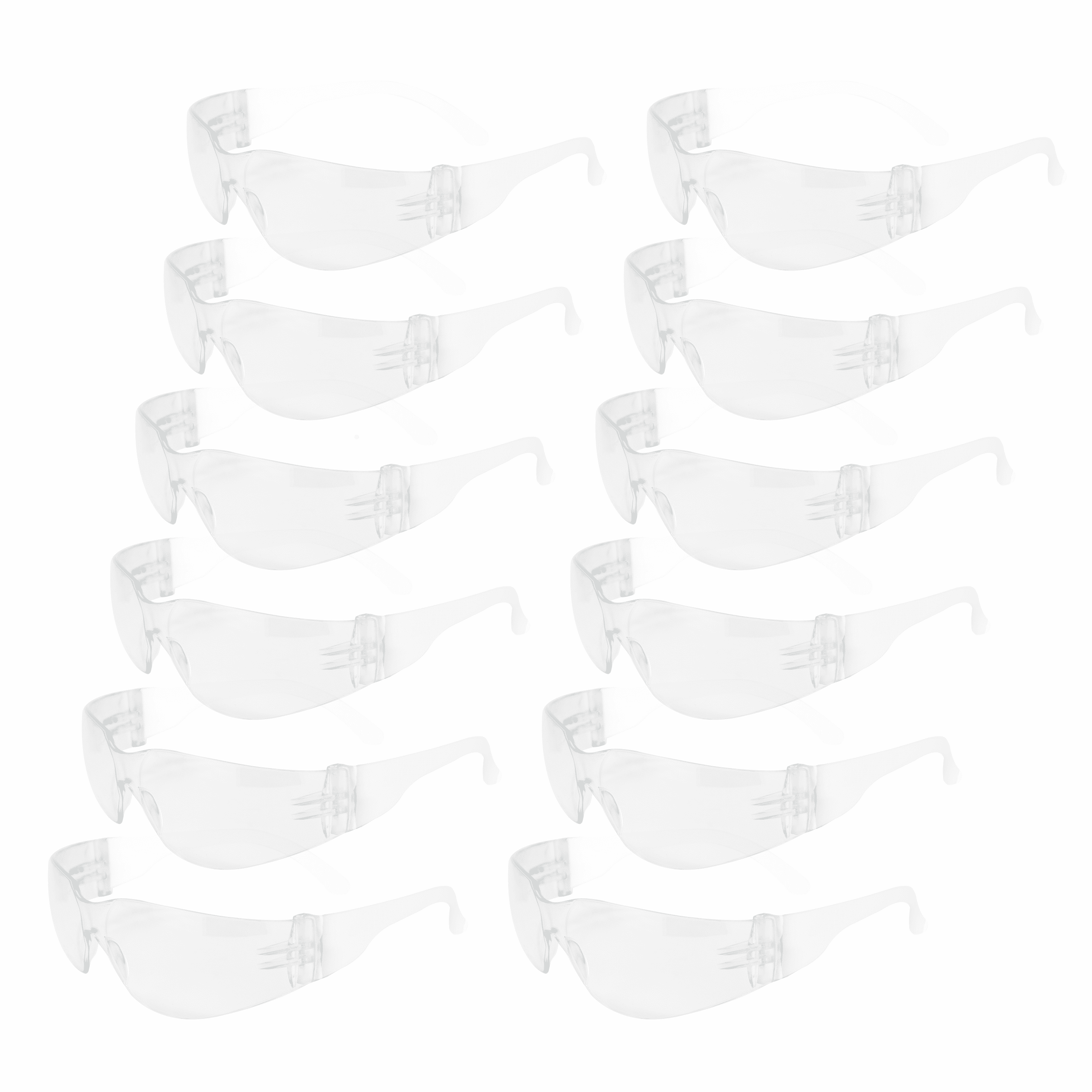 Safe Handler Clear Lens White Temple Safety Glasses For Men/Women (Pack ...