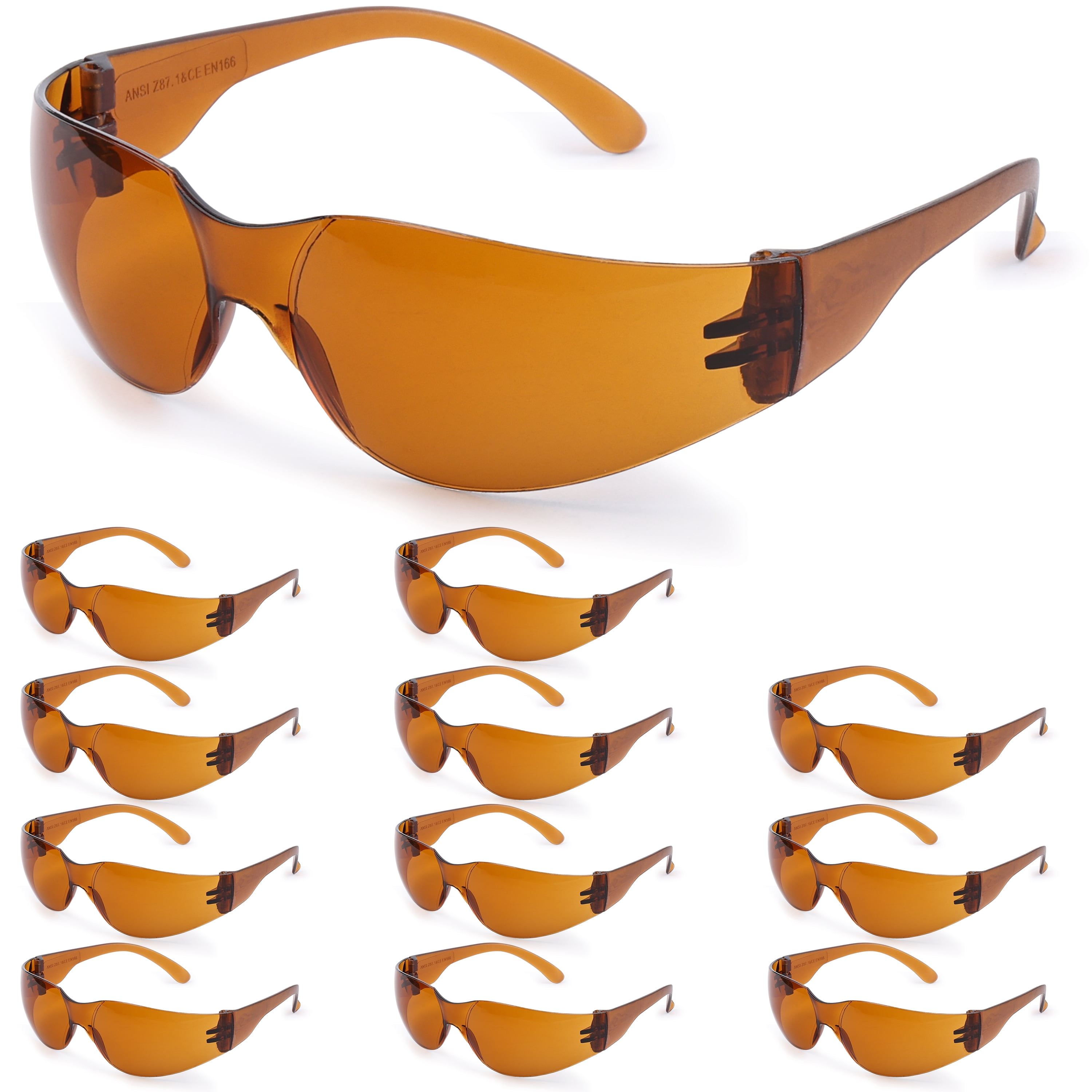 Safe Handler Crystal Full Color Brown Safety Glasses For Men/Women (Box ...