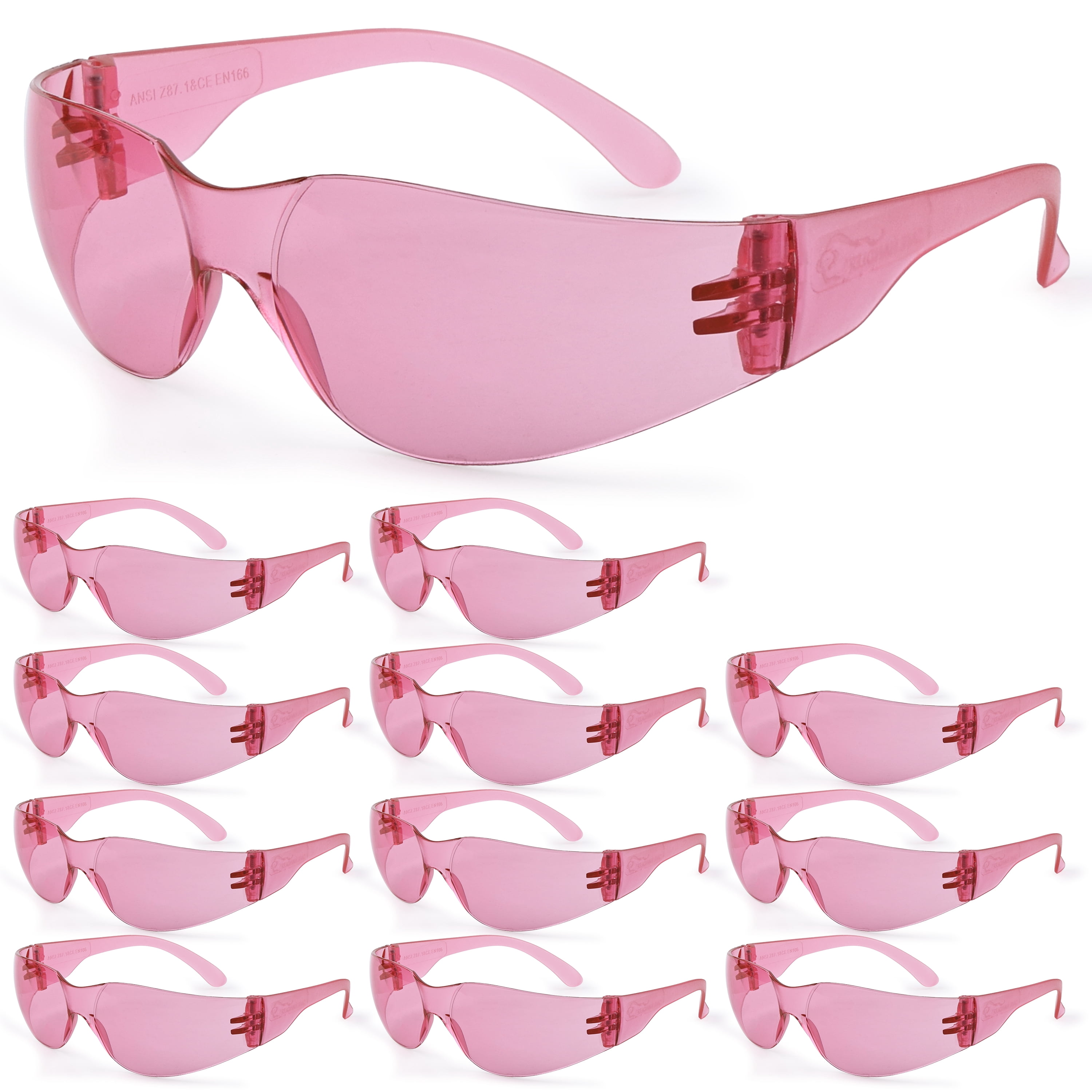 Safe Handler Crystal Full Color Pink Safety Glasses, Fits Adult and ...