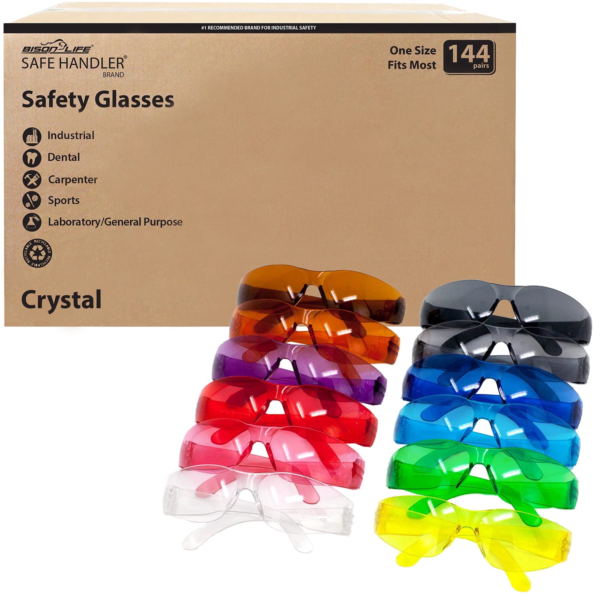 Safe Handler Crystal Full Color Variety Safety Glasses For Men/Women ...