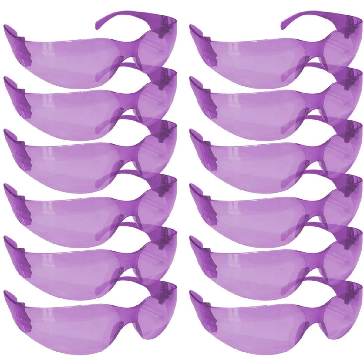 Safe Handler Full Color Purple Safety Glasses For Men/Women (Pack of 12 ...