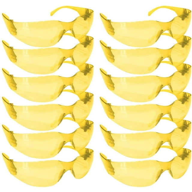 Safe Handler Full Color Yellow Safety Glasses For Men/Women (Box of 12 ...