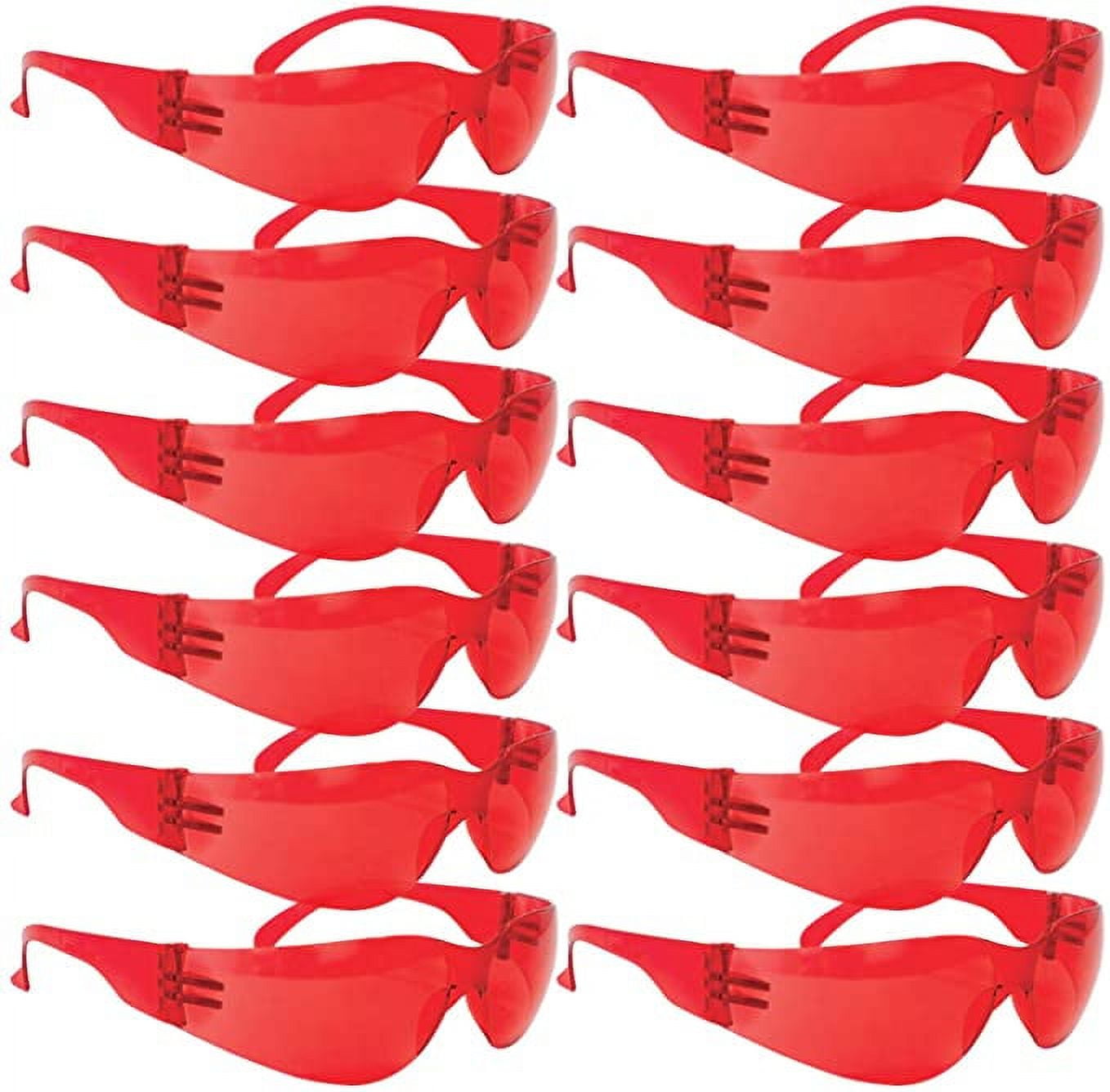 Safe Handler Safety Glasses, Full Color with Polycarbonate Lens, Red ...