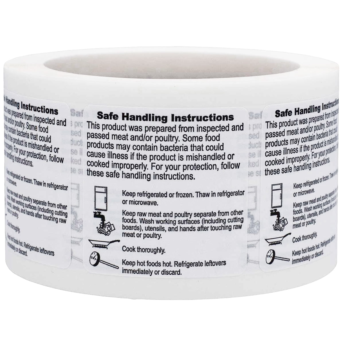 Safe Handling Instruction Labels For Food Rotation | 2 x 2" Inch | 500 ...
