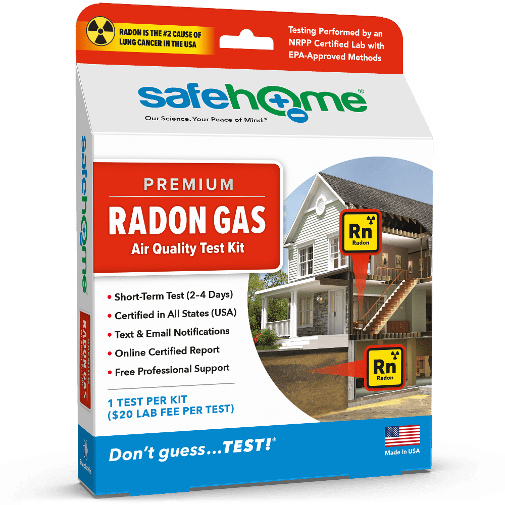 Safe Home Premium Radon Gas Air Quality Tester & Detection Kit ...