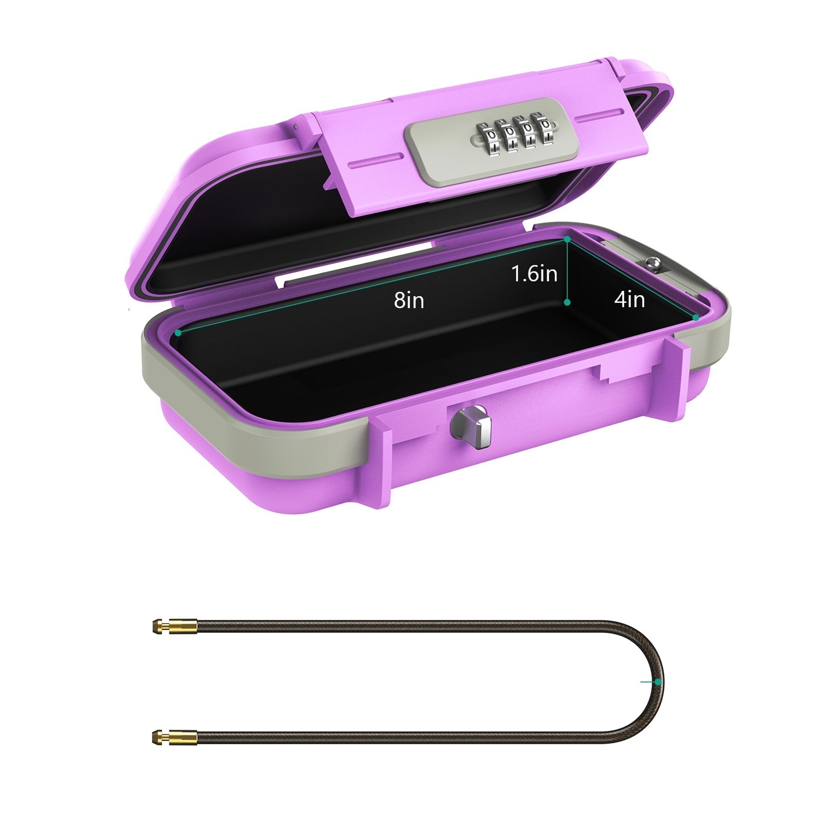 Safe Lock Box Portable Safe Case 4-Digit Combination Lock With Rope ...