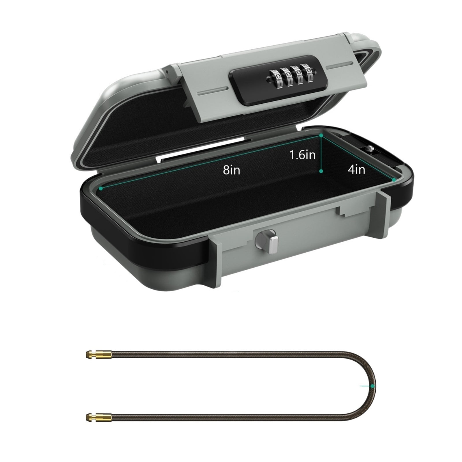 Safe Lock Box Portable Safe Case 4-Digit Combination Lock With Rope ...