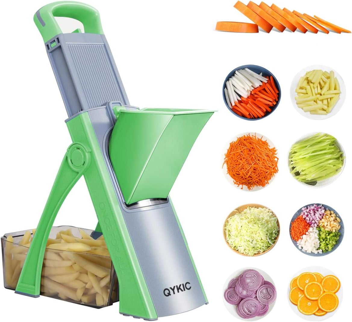 Safe Mandoline Slicer for Kitchen, 5 in 1 Vegetable Chopper, Mandolin ...
