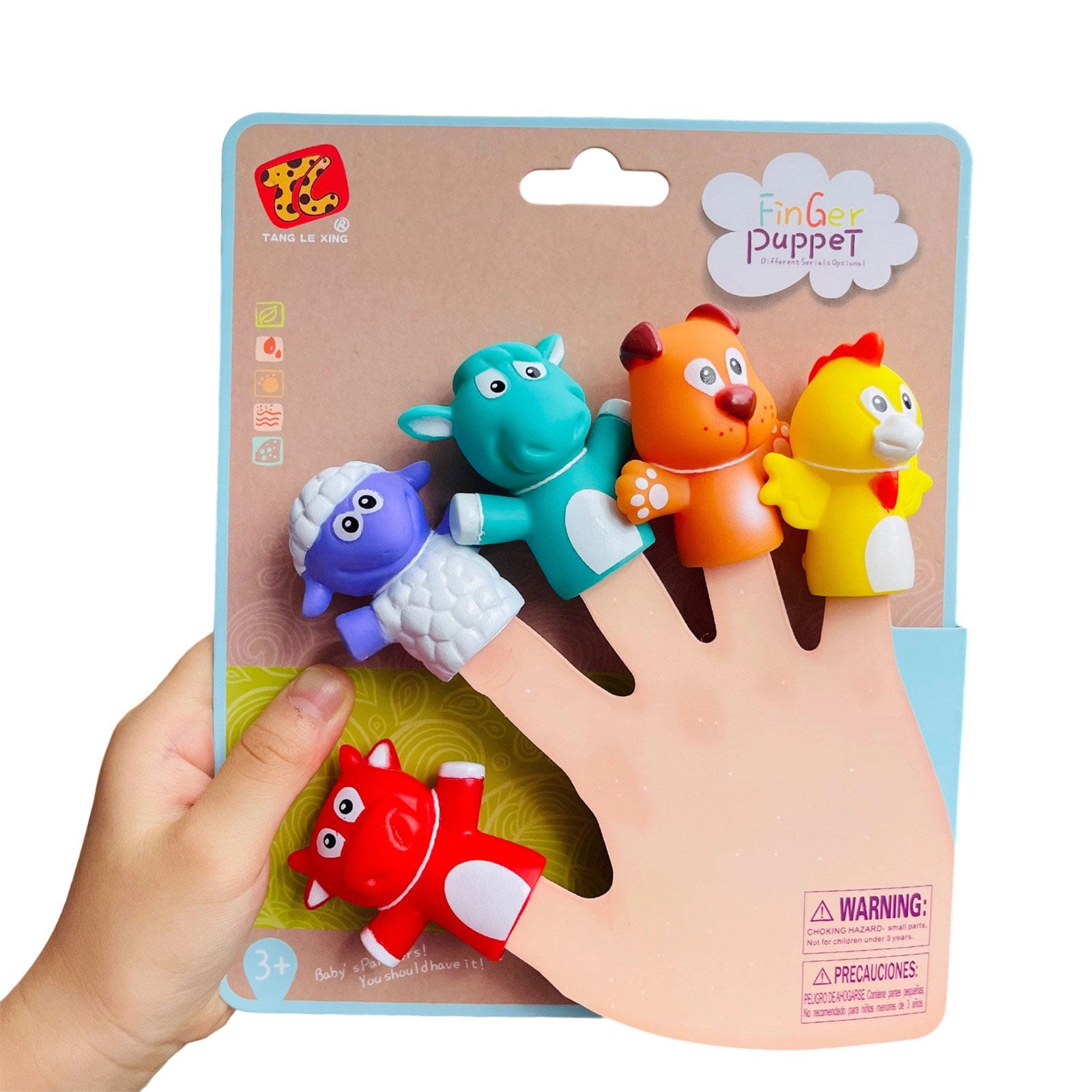 Safe PVC Finger Puppets Set of 5 Kids Adults Party Imaginative Play ...