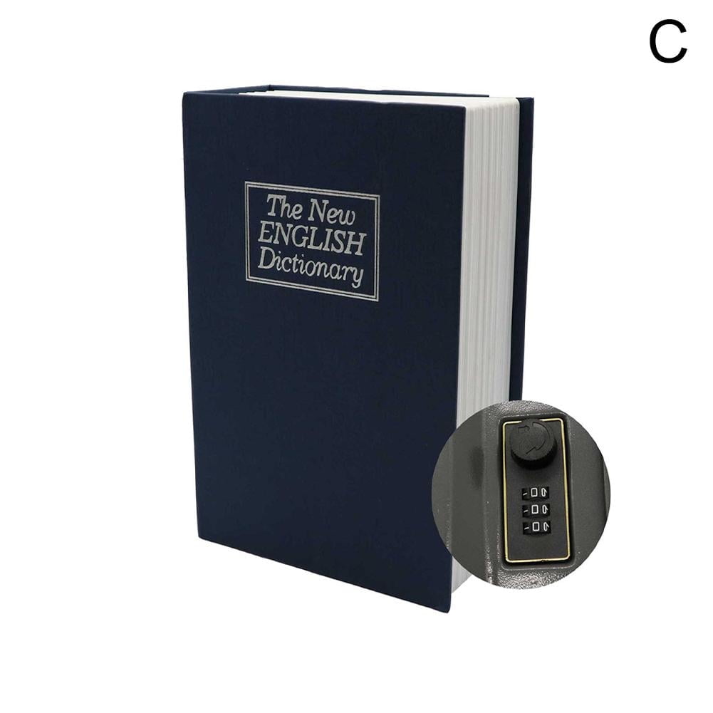 Safe Password Lock Box Book Vault Metal Fire Proof Secret Cash} Money ...