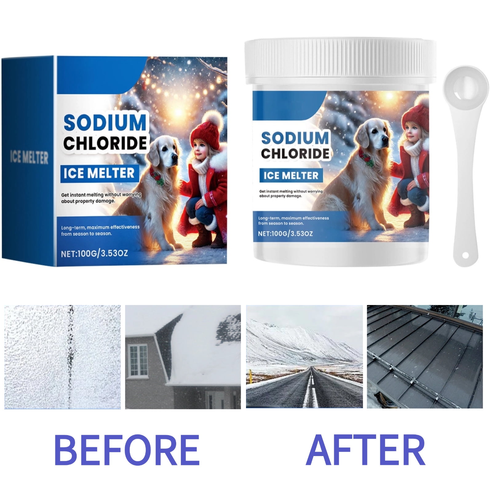 Safe Paw Pet Friendly Ice Melt, Natural Based Formula for Snow & Ice ...