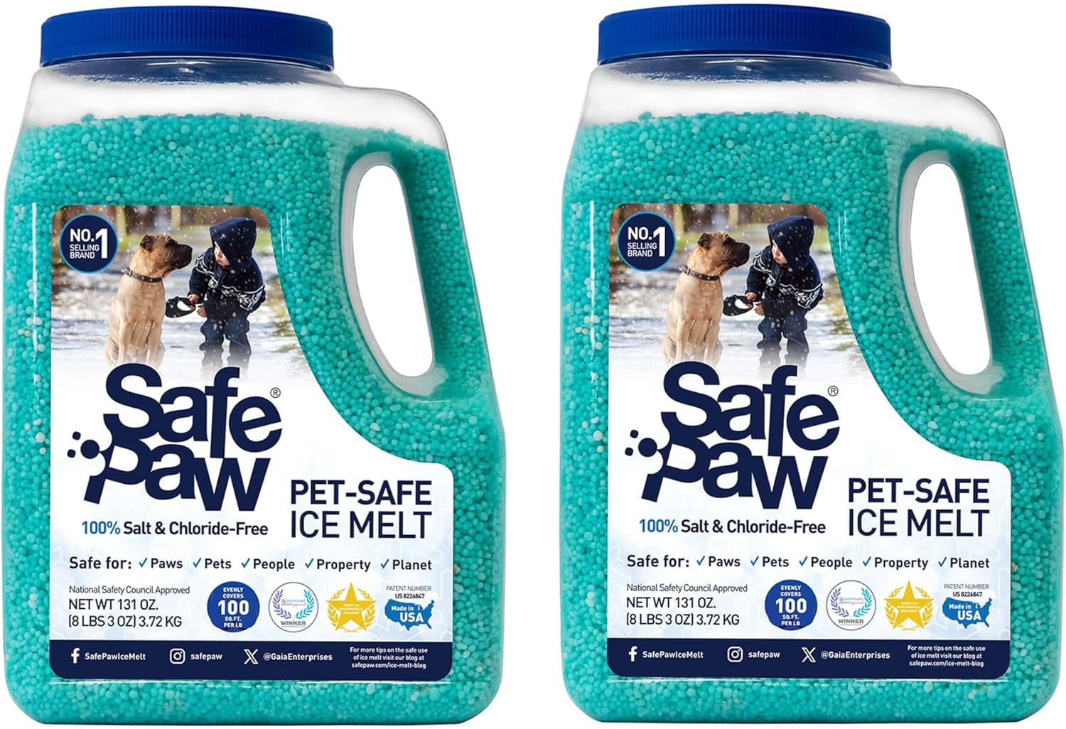 Safe Paw Pet Safe Ice Melt, 100% Salt and Chloride Free with Traction ...