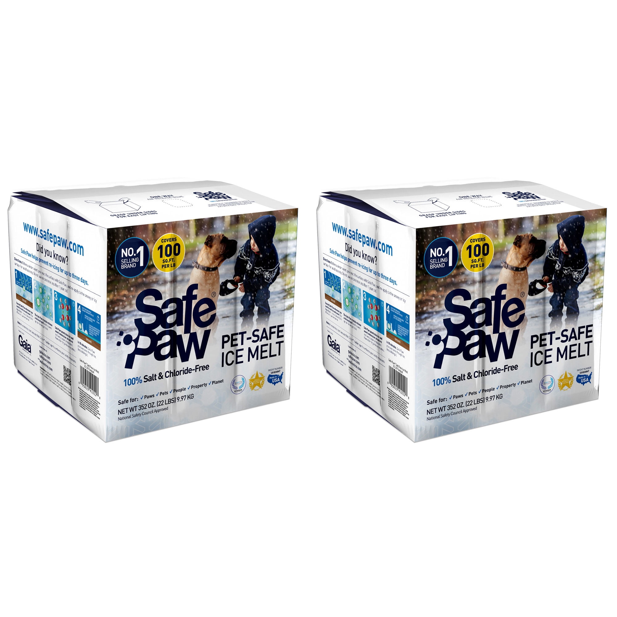 Safe Paw Pet Safe Ice Melt, 100% Salt and Chloride Free, Non-Toxic ...