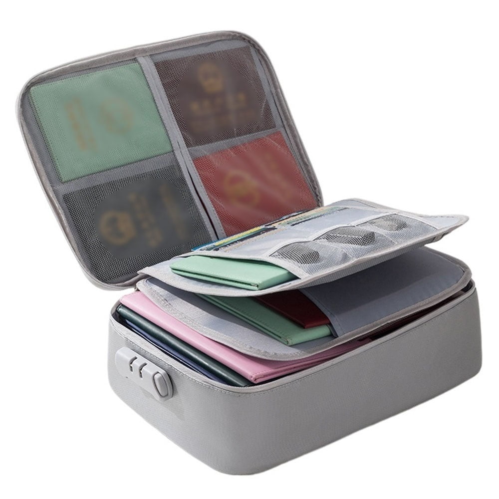 Safe Portable Home Fire Lockable File Storage Boxes with Inserts Bags ...