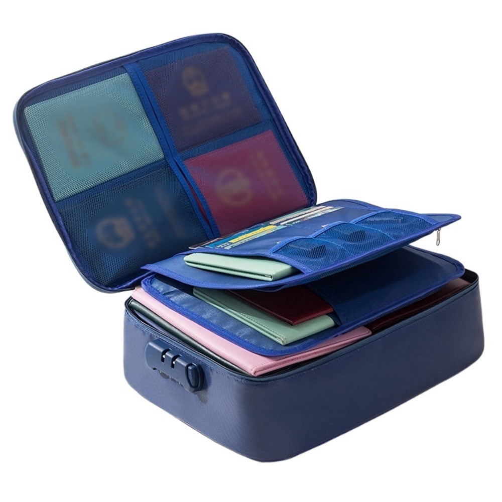 Safe Portable Home Fire Lockable File Storage Boxes with Inserts Bags ...
