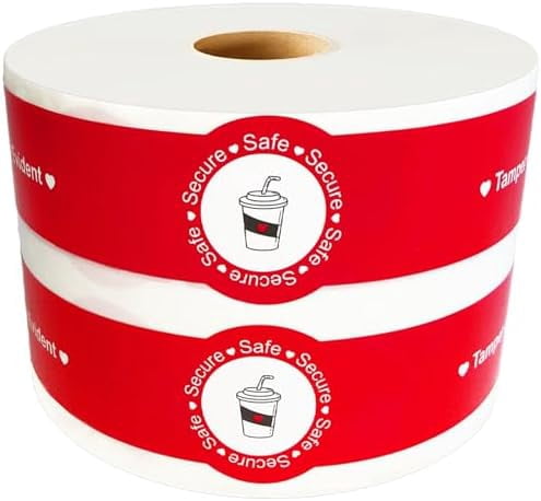 Safe Secure Tamper Evident Seals Stickers for Drink Lids 1" x 9" Food ...