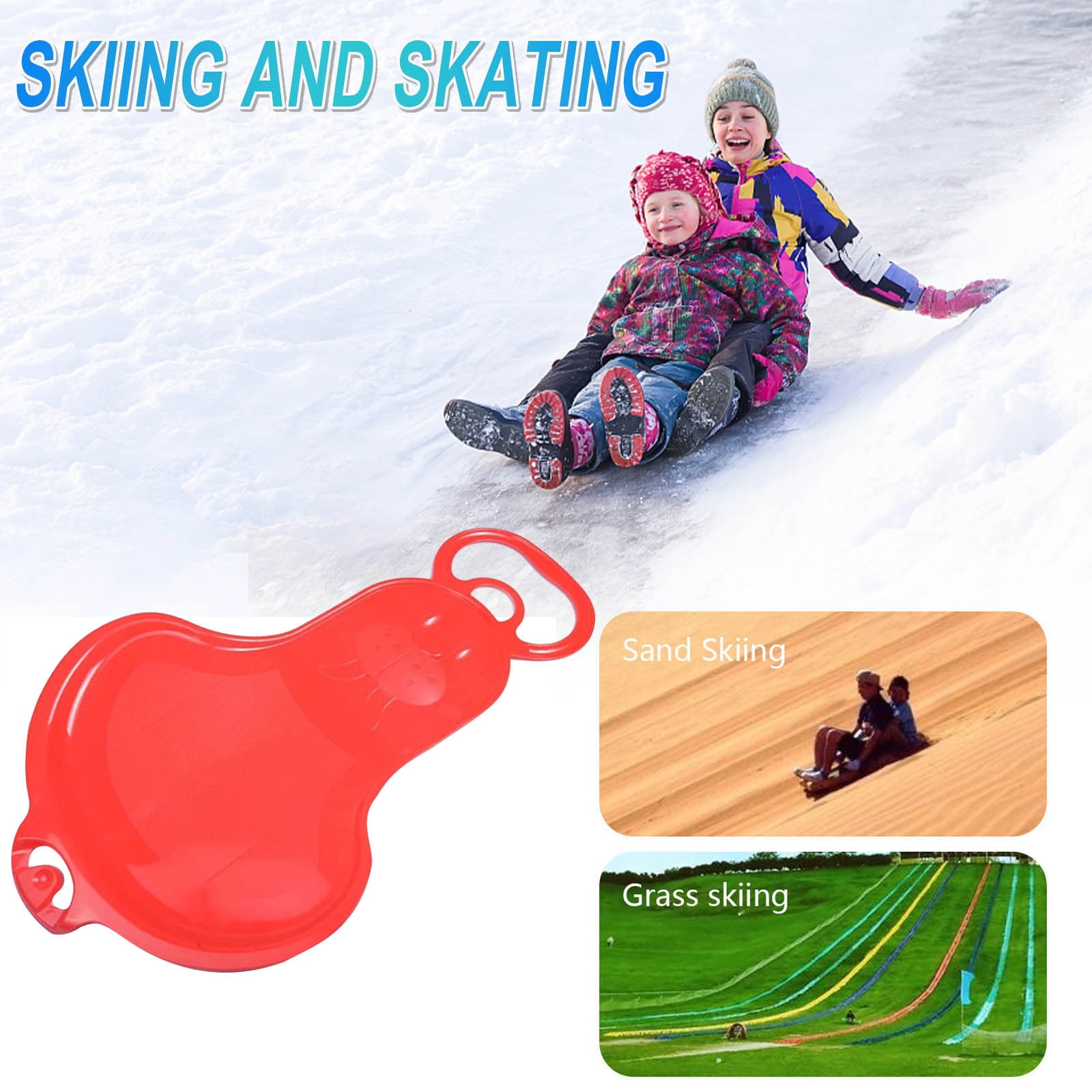 Safe Snow Sled Christmas Gifts Kids Sledge Winter Toboggan Outdoor ...