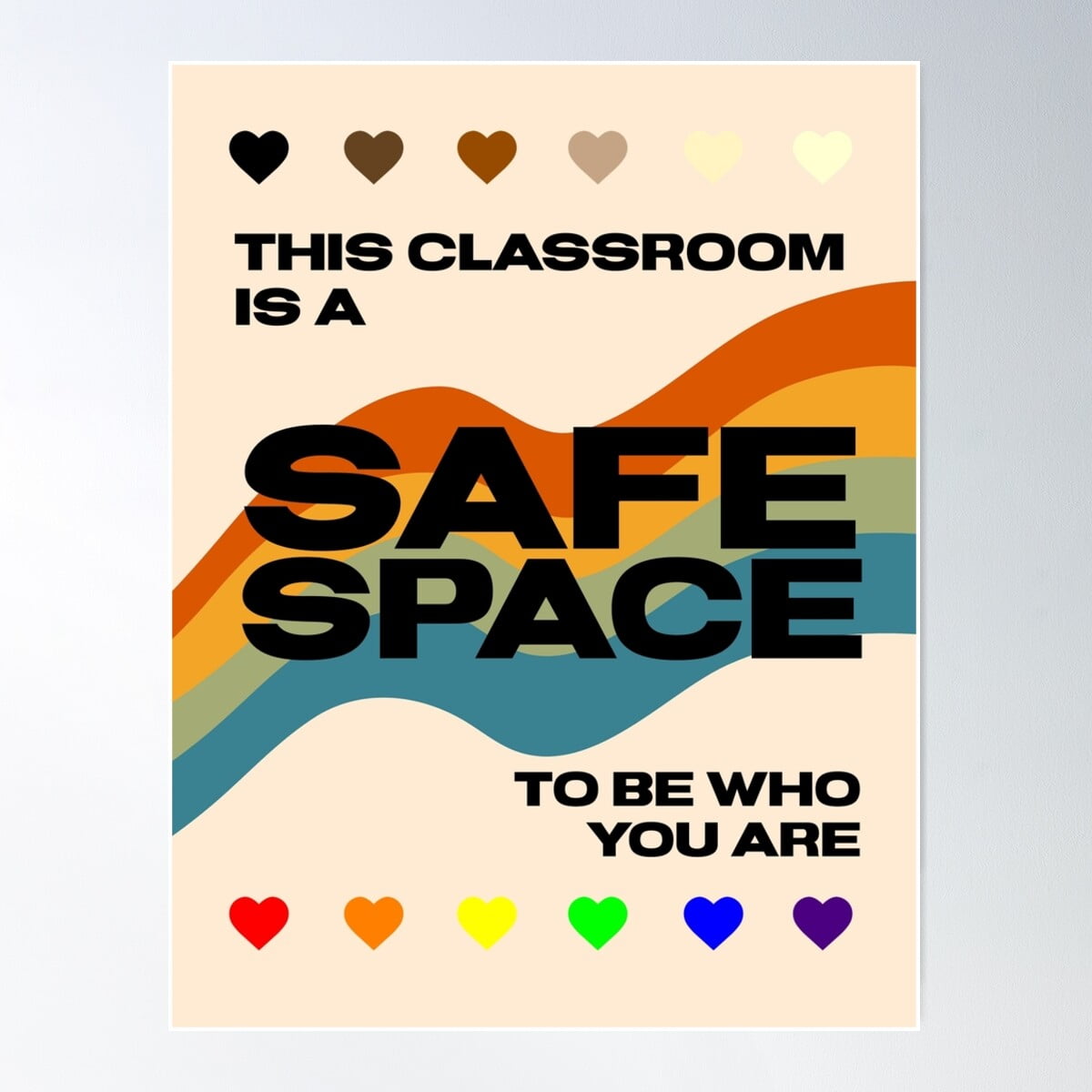 Safe Space Classroom Poster Wall Art, Modern Wall Decor For Living Room ...