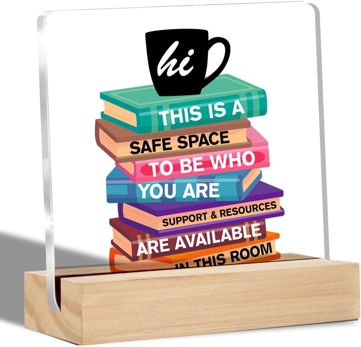 Safe Space Clear Desk Decorative Sign Diversity Classroom Acrylic Sign ...