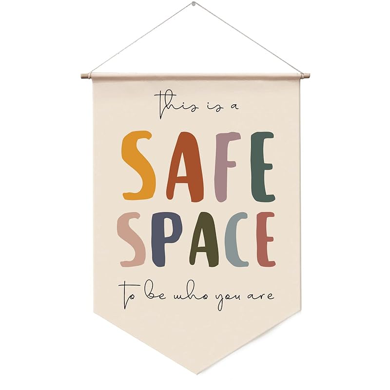 Safe Space Wall Hanging, Therapy Office Wall Decor, Counseling Banner ...