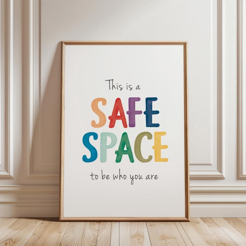 This Is A Safe Space To Be Who You Are, Mental Health Poster, Therapy ...