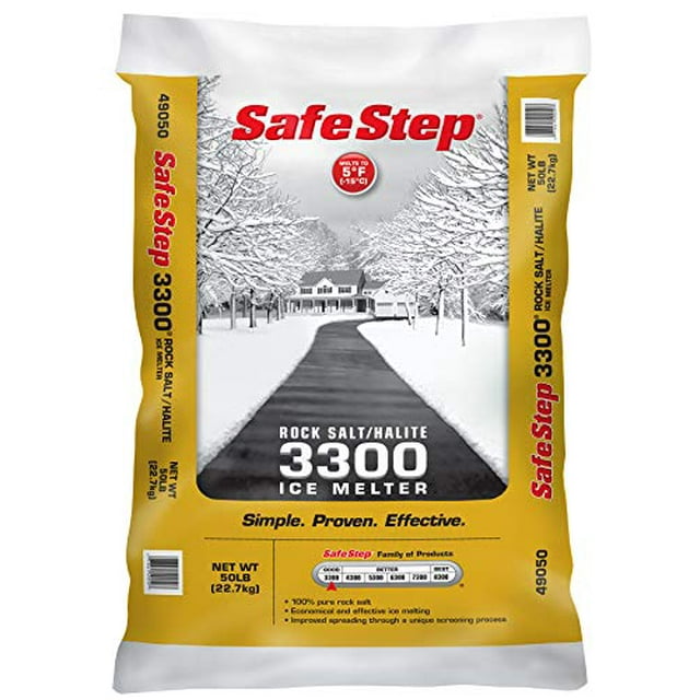 Safe Step Rock Salt Ice Melter Sodium Chloride (Rock Salt) Melts Ice ...