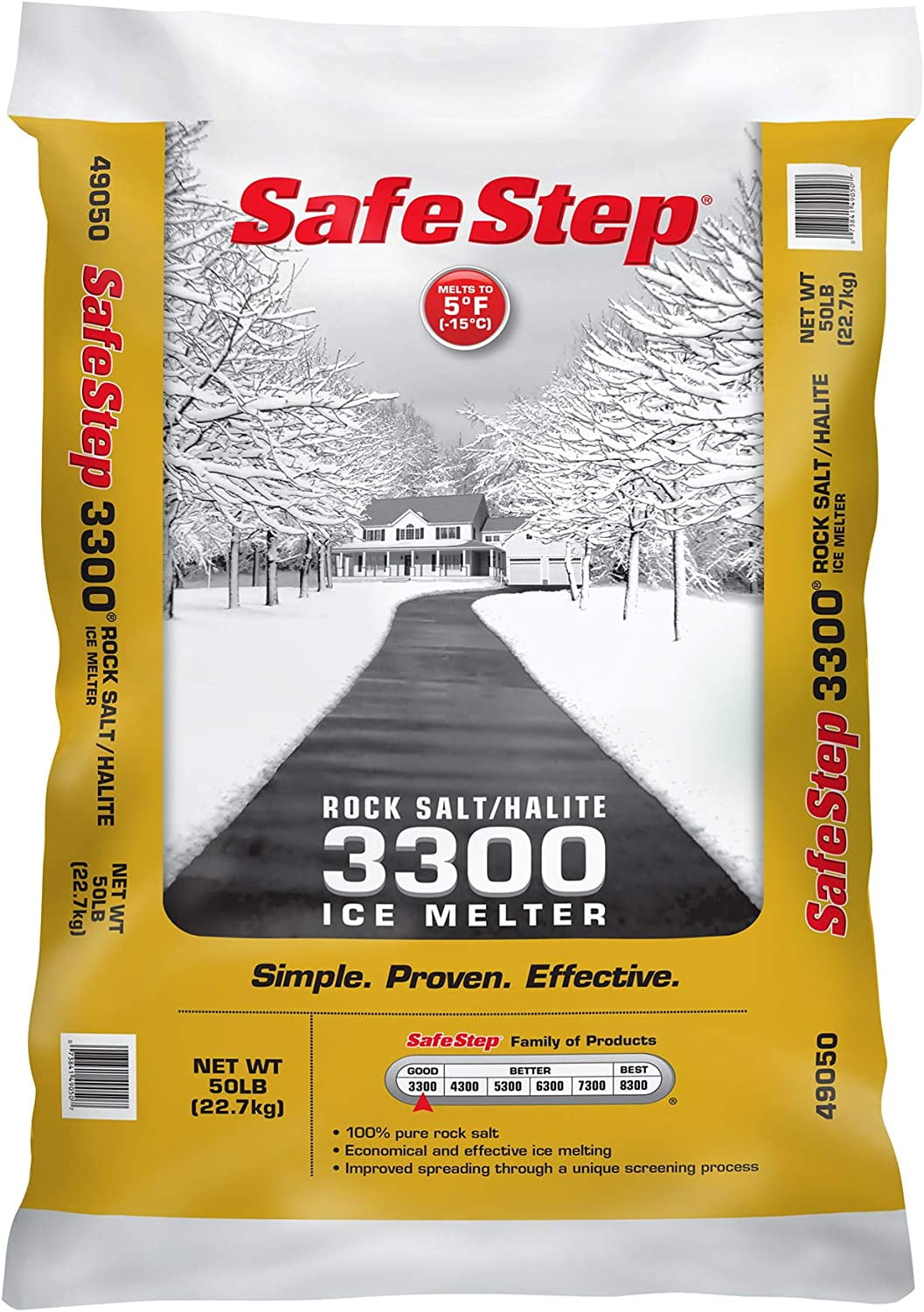 Safe Step Rock Salt Ice Melter Sodium Chloride (Rock Salt) Melts Ice ...