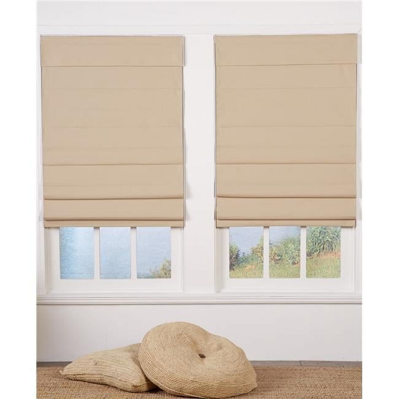Safe Styles UBQ28X72KK Cordless Roman Shade, Khaki - 28 x 72 in ...