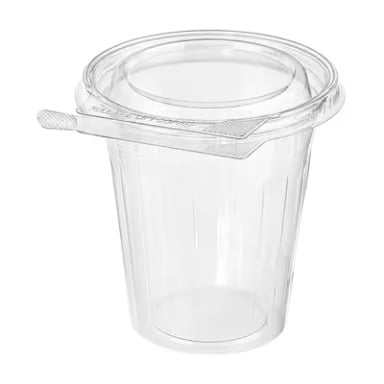 Safe-T-Fresh Deli Container Hinged With Flat Lid 16 OZ RPET Clear Round | 232/Case - Walmart.com