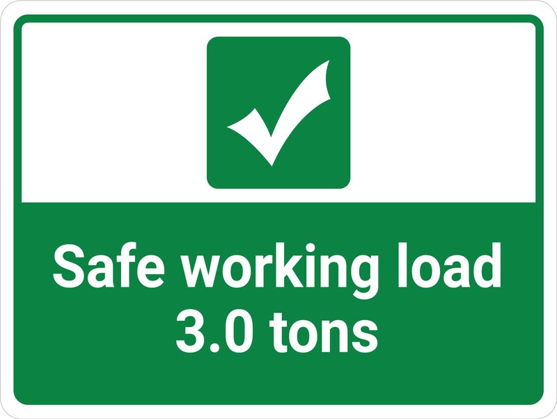 Safe Working Load 3.0 Tons Retro Metal Tin Signs 12X8 Inch For Shop ...