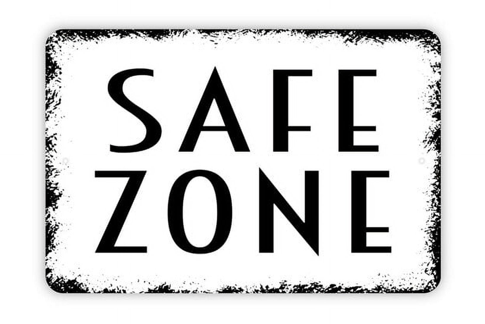 Safe Zone Sign Zen Space Metal Wall Art Size: 8 x 12 Inch - Walmart.com