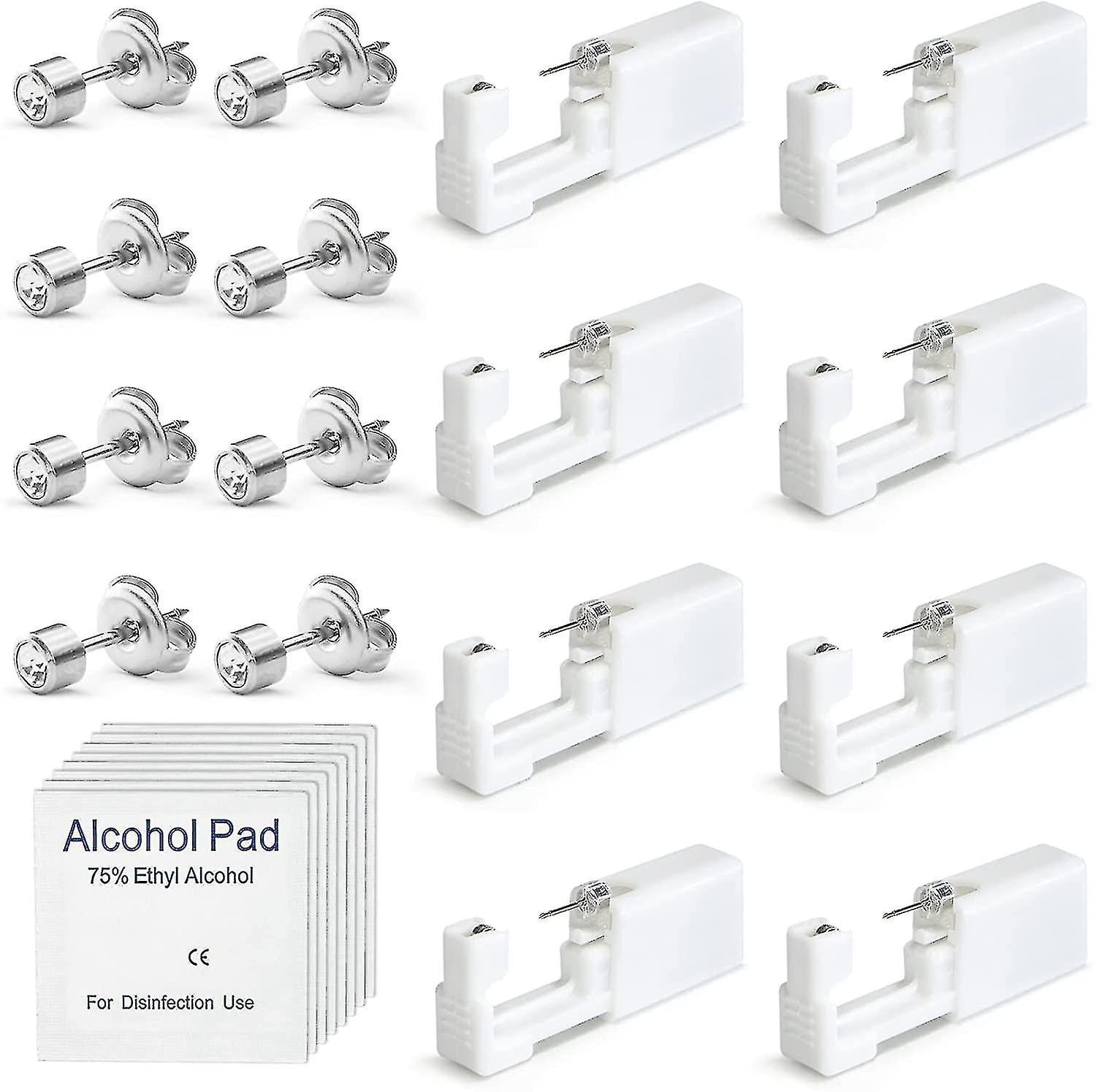 Safe and Painless Ear Piercing Kit - 8-Pack Disposable Ear Piercing Gun ...