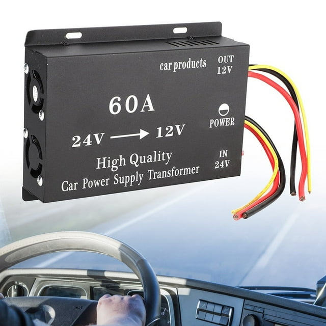 Safe and Reliable Black Color For Car Power Converter Converts 24V to ...