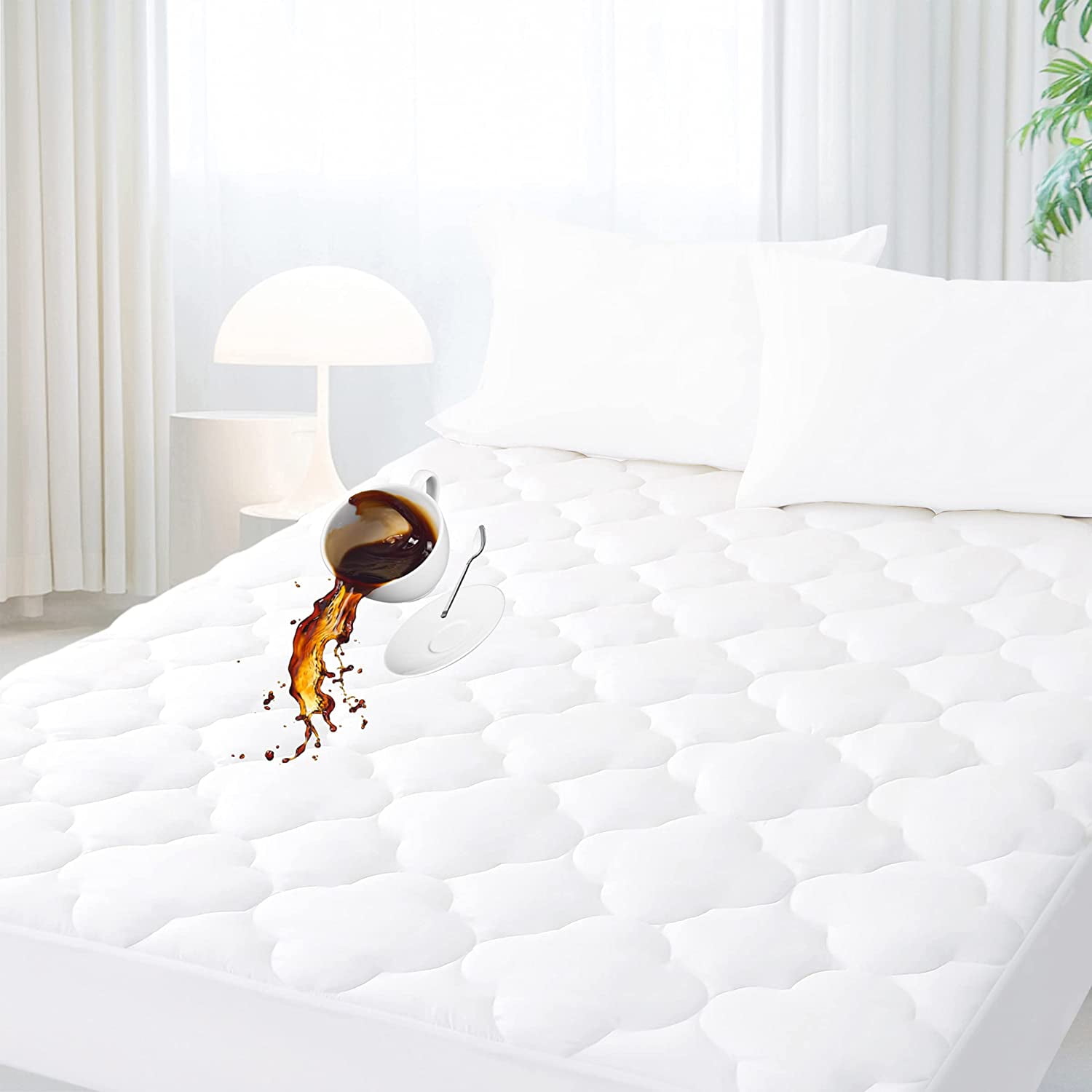 Safe and Sound King Size Waterproof Mattress Pad, Quilted Protector ...