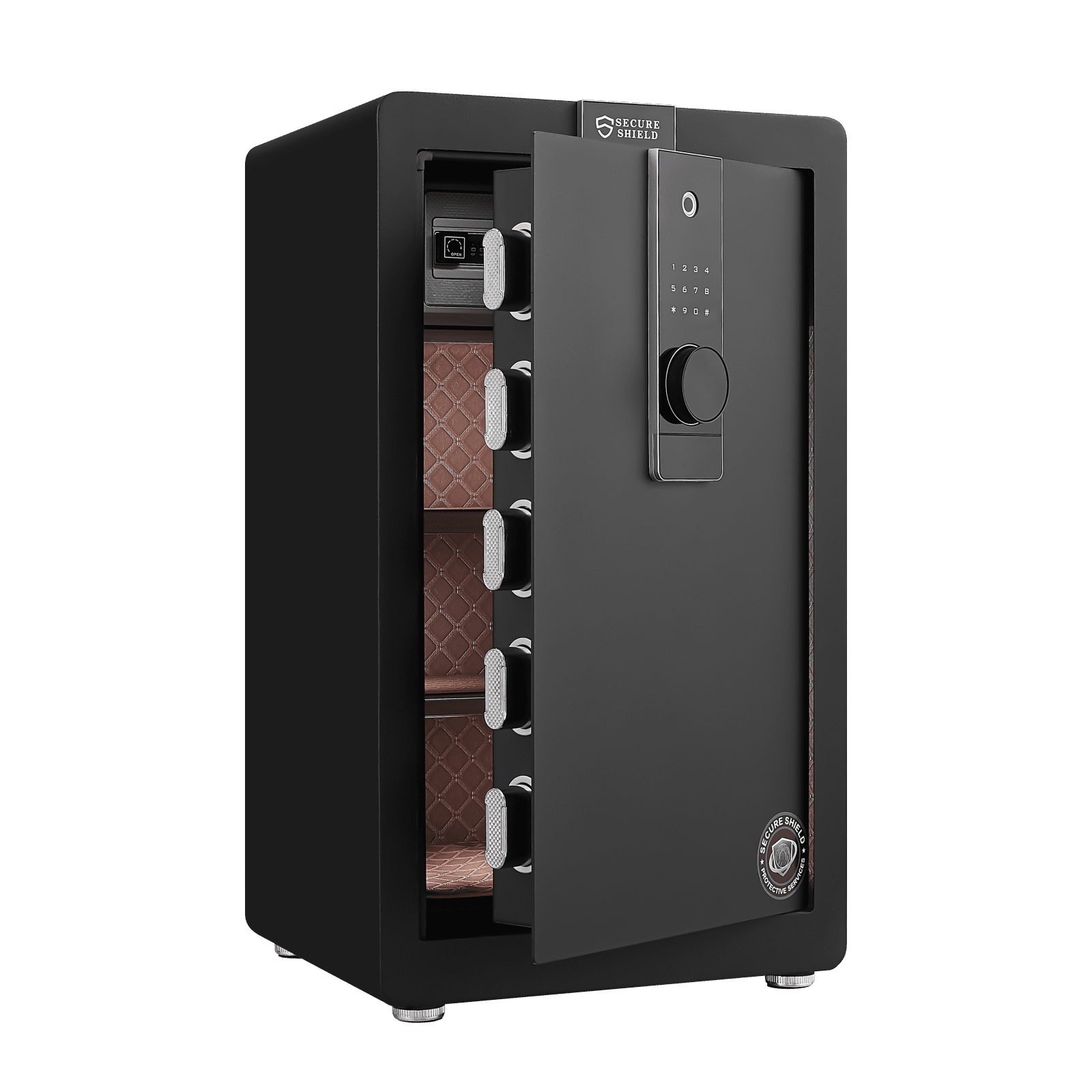 Safe box with biometric recognition, built-in removable partition and ...