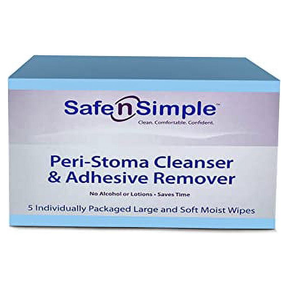 Safe n' Simple Adhesive Remover for Skin - 5"x7" 5 Wipes - Stoma ...