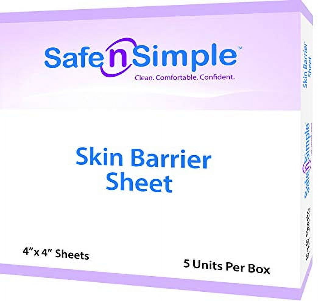 Safe n' Simple Skin Barrier Sheet, 4 Inch x 4 Inch, 5 Count ...