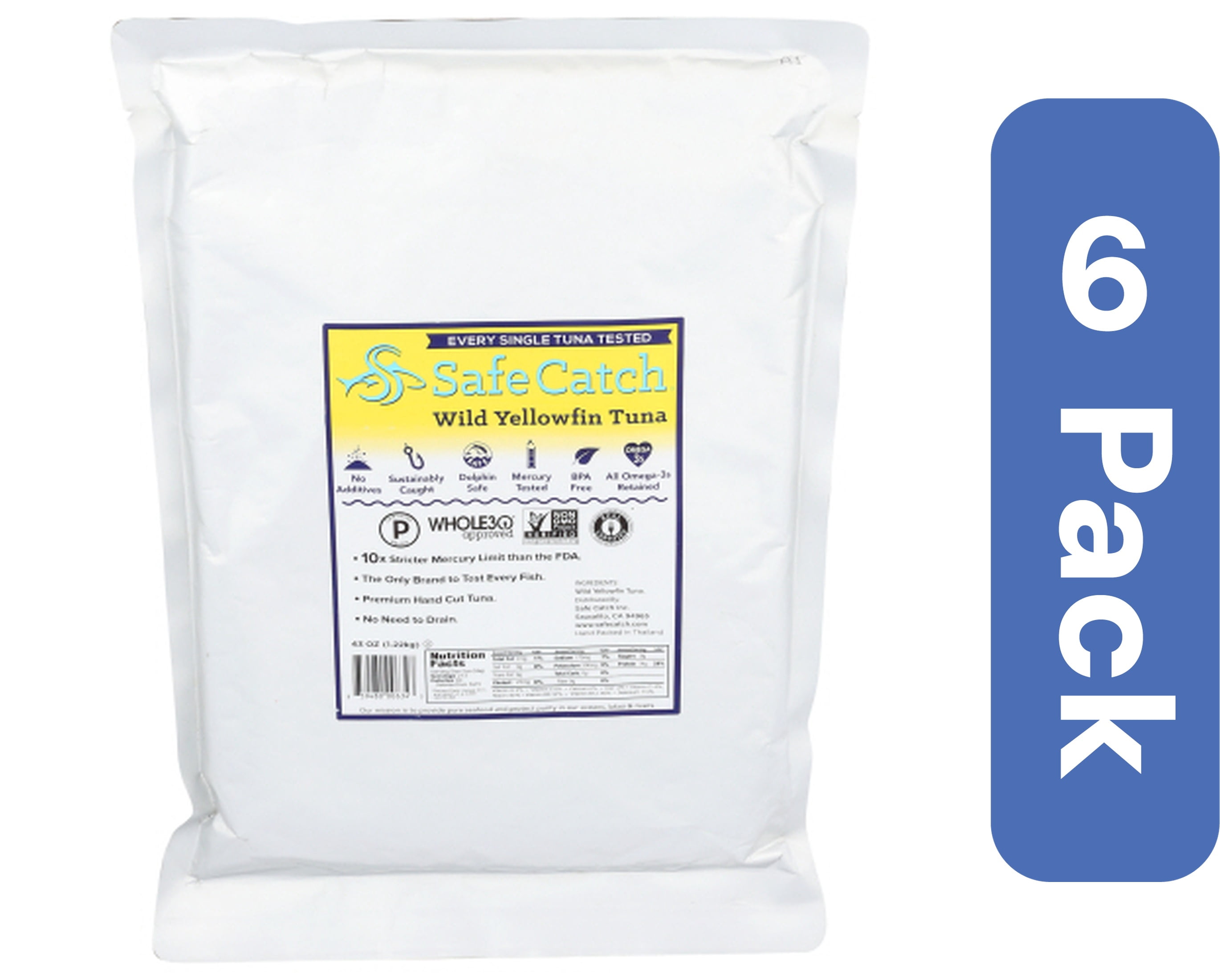 SafeCatch Wild Yellowfin Tuna 43 oz (Pack of 6) - Walmart.com