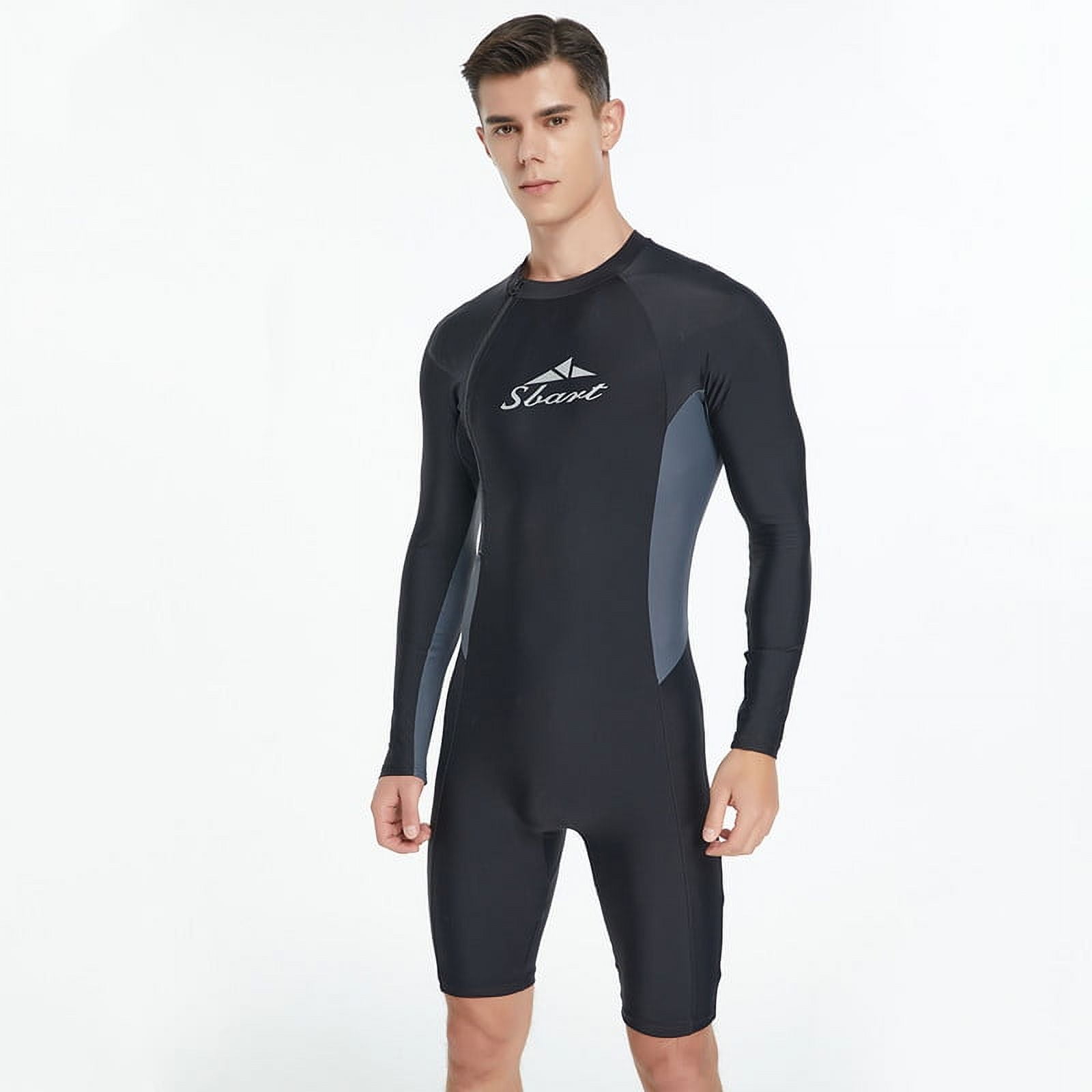 SafeMax Mens Fullbody Swimsuit , Front Zip Swimsuit for Diving ...