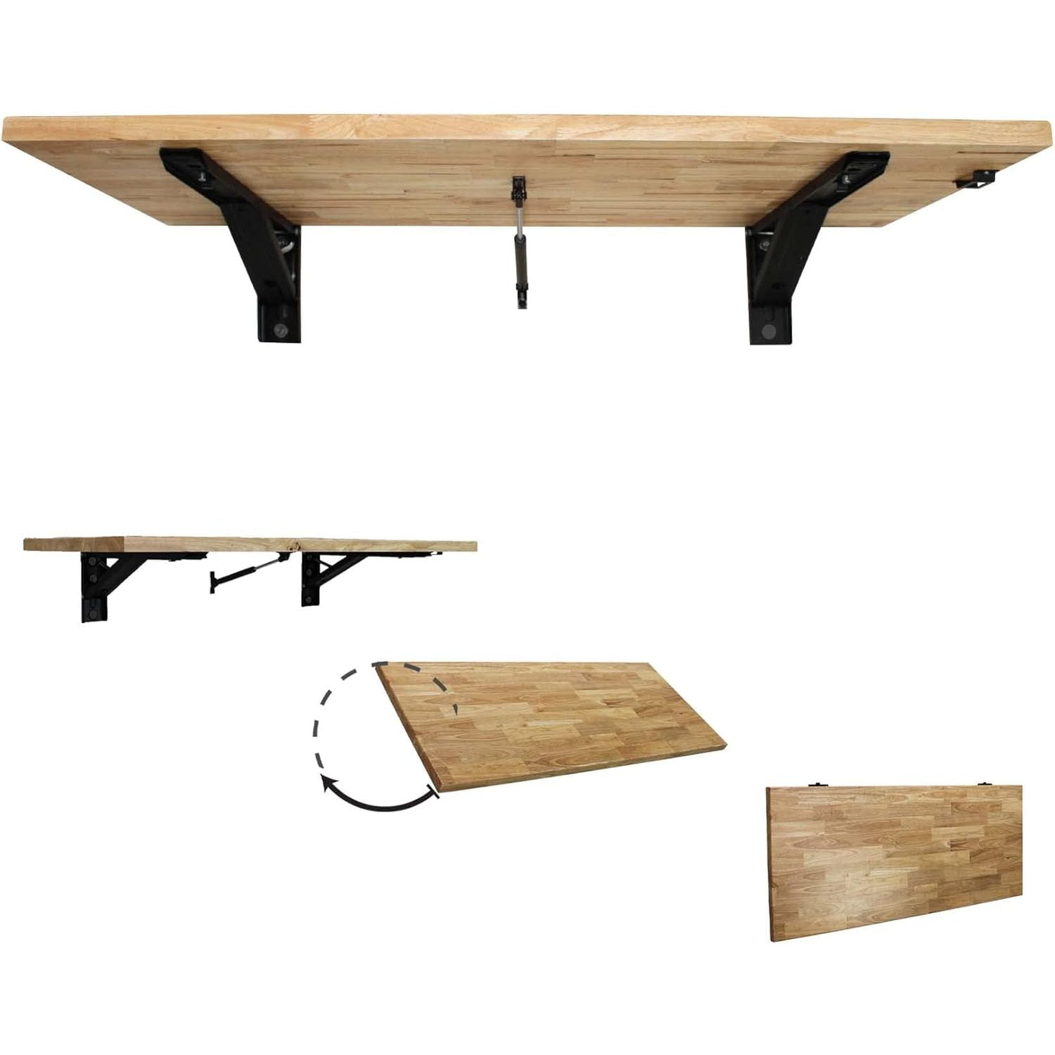 SafeRacks Heavy Duty Wall Mounted Folding Table | Collapsible Workbench ...