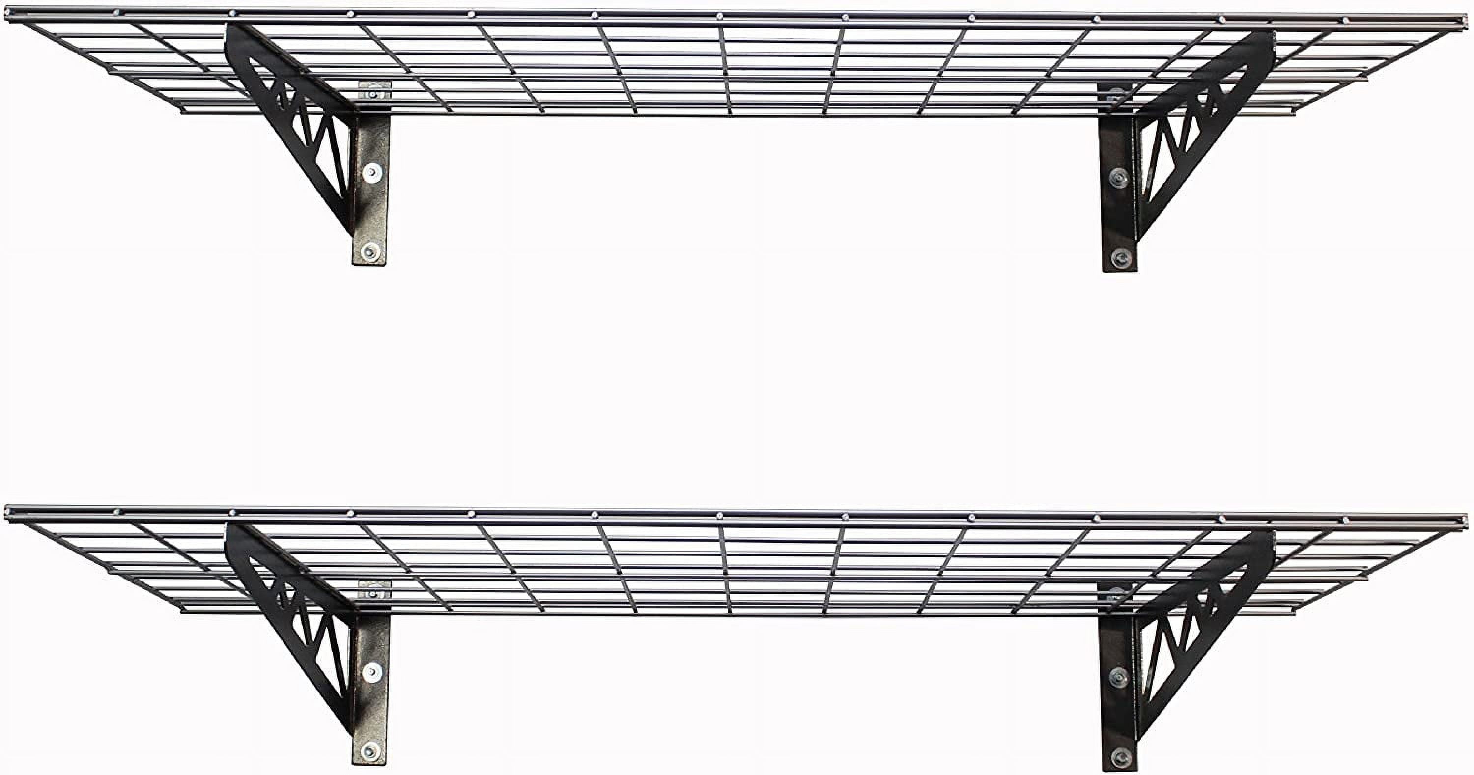 SafeRacks Wall Shelves - 2 Pack of 18 x48 Garage Wall Mounted Shelving ...