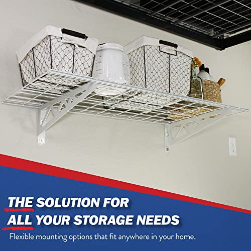 SafeRacks Wall Shelves - 2 Pk 18"x48" Wall Mountable Shelving Unit for ...