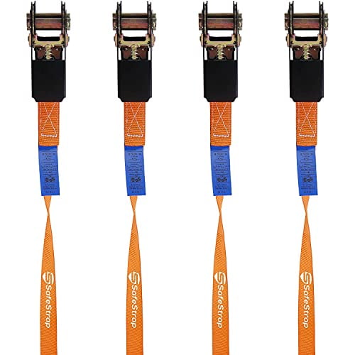 SafeStrap Ratchet Strap - Tie Down Straps with 3500 lbs Capacity - 13 ft Long - Set of 4 - EN ...