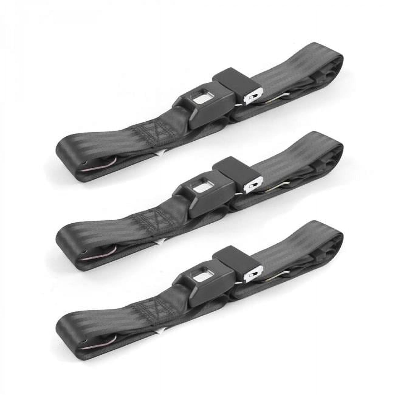 SafeTBoy Standard 2 Point Charcoal Lap Bench Seat Belt Kit for Chevy Truck 1973-1987 - 3 Belts ...