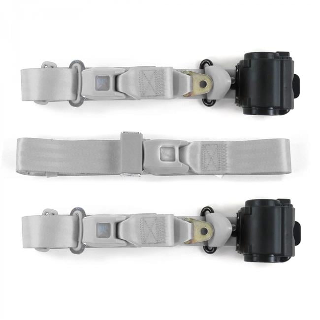 SafeTBoy Standard 3 Point Gray & Grey Retractable Bench Seat Belt Kit ...